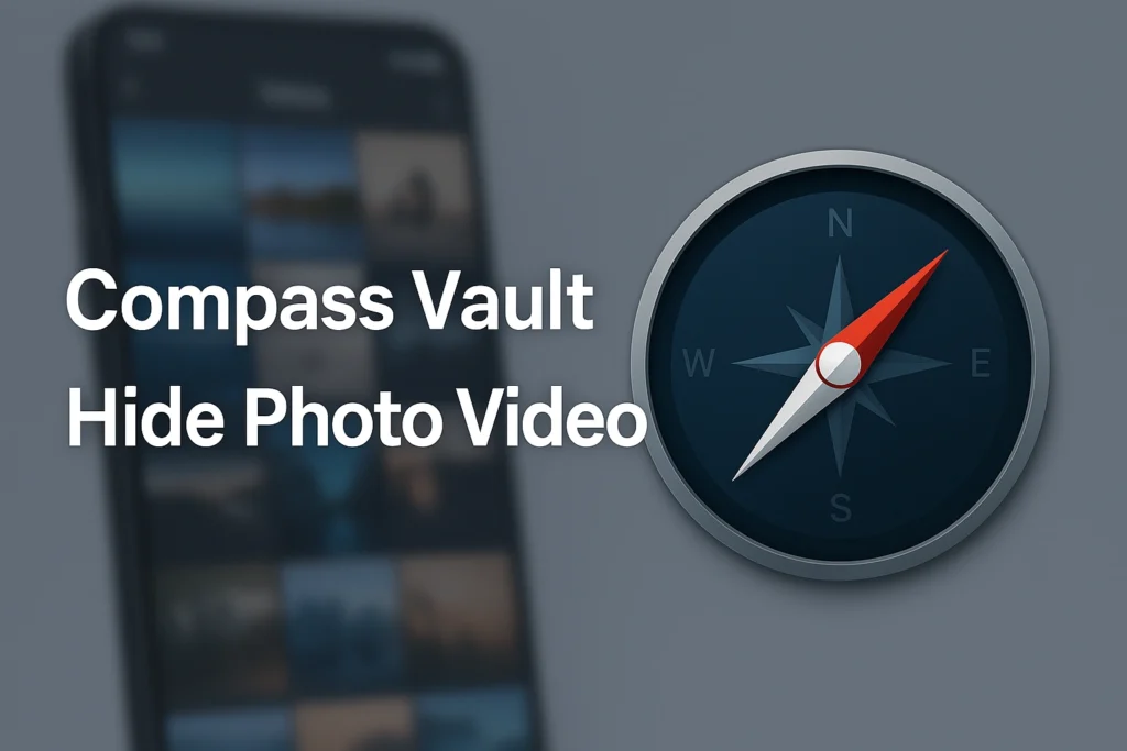Black SHARP COMPASS Vault: Hide Photo Video App For Private Security ...